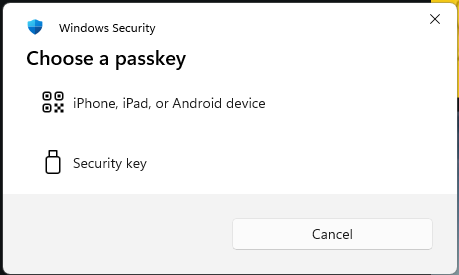 When signing into certain websites on Edge, I see a passkey prompt from ...